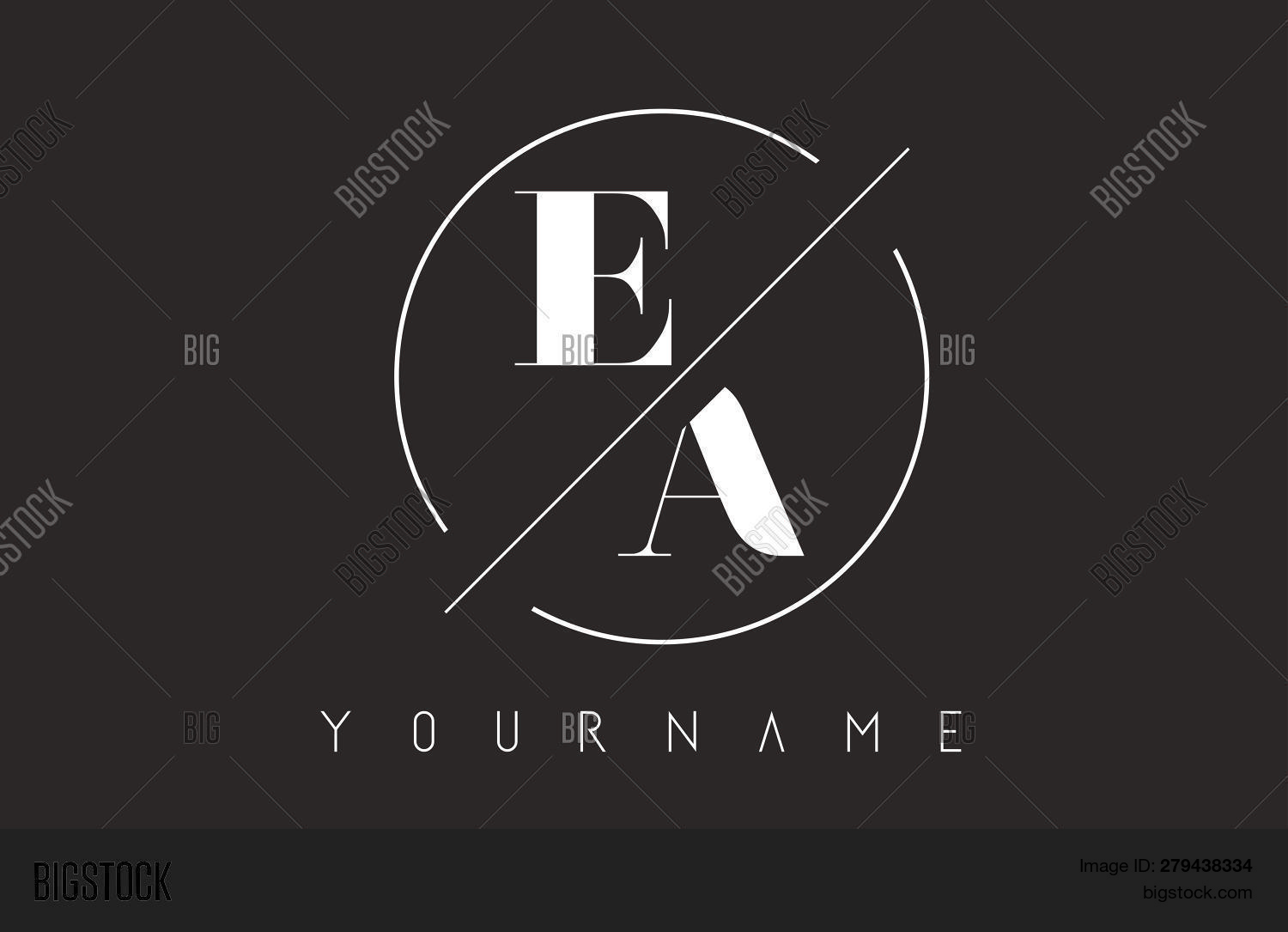 Ea Letter Logo Cutted Vector & Photo (Free Trial) | Bigstock