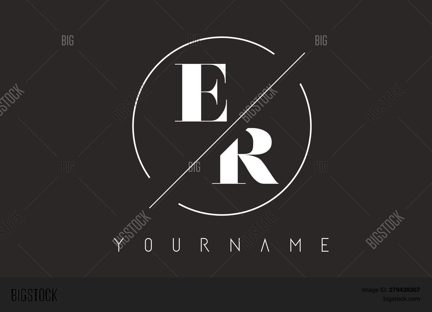 Er Letter Logo Cutted Vector & Photo (Free Trial) | Bigstock