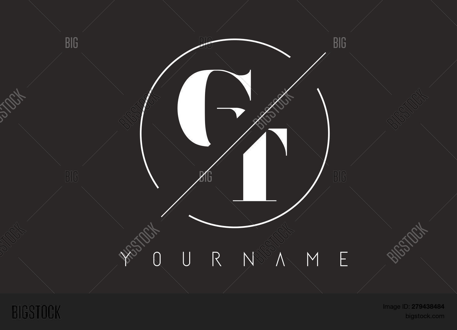 Gt Letter Logo Cutted Vector & Photo (Free Trial) | Bigstock