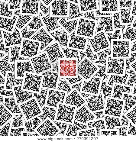 Red Qr-code On Black Vector & Photo (Free Trial) | Bigstock