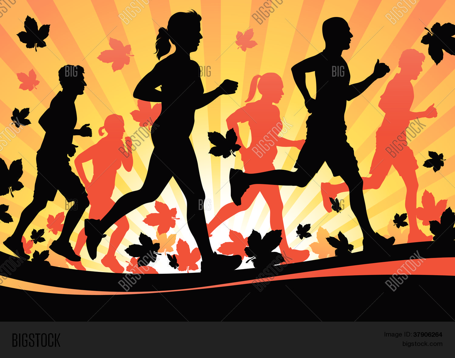 Running Fall Vector & Photo (Free Trial) | Bigstock