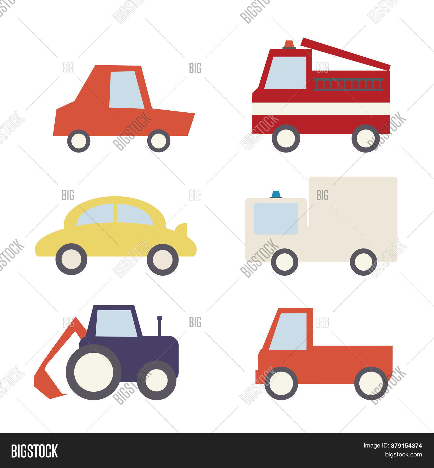 Set Cartoon Comic Car Image & Photo (Free Trial) | Bigstock