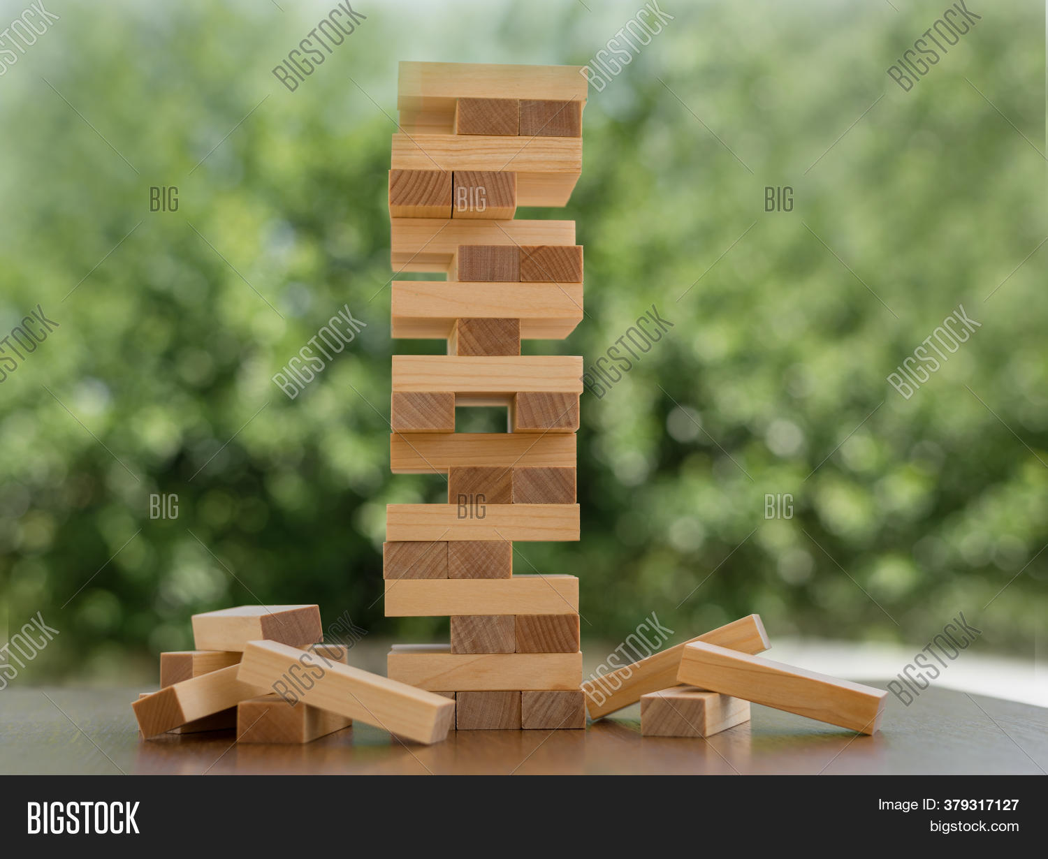 Tower Wooden Blocks On Image & Photo (Free Trial) | Bigstock