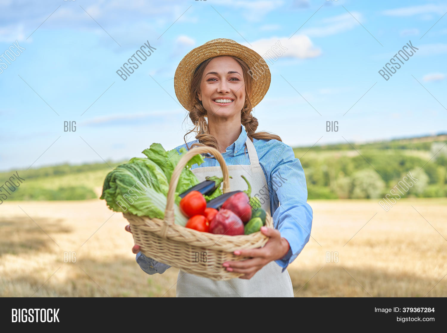Woman Farmer Straw Hat Image & Photo (Free Trial) | Bigstock