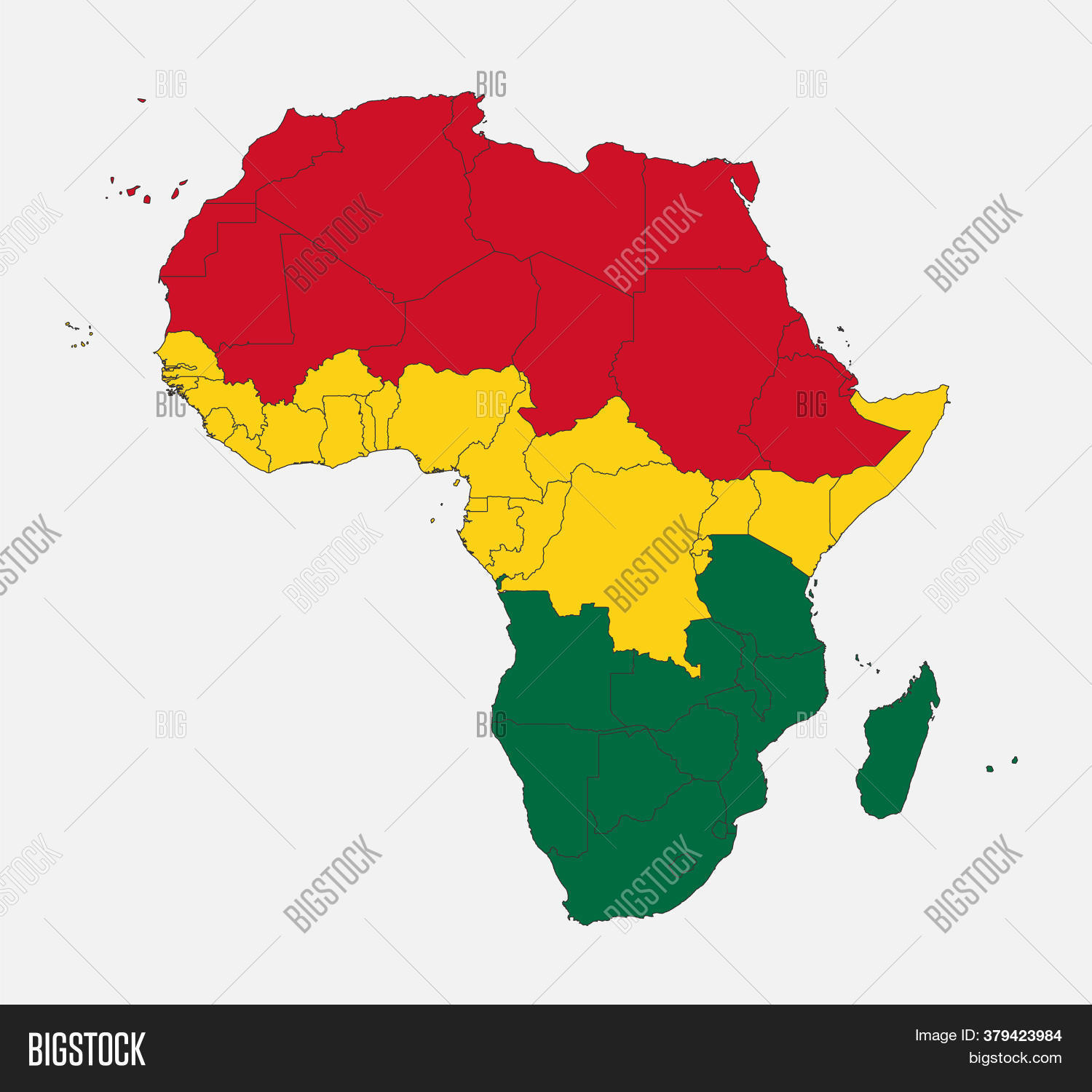 Map Africa Colors Flag Image & Photo (Free Trial) | Bigstock
