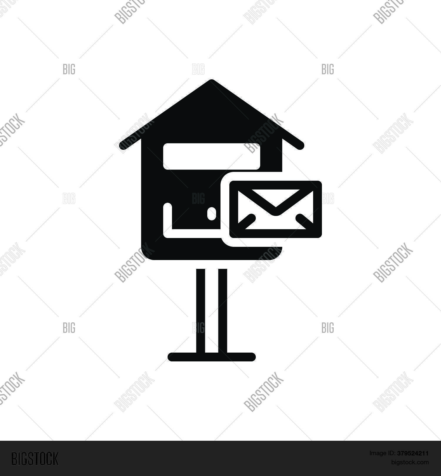 Black Solid Icon Mail Vector & Photo (Free Trial) | Bigstock