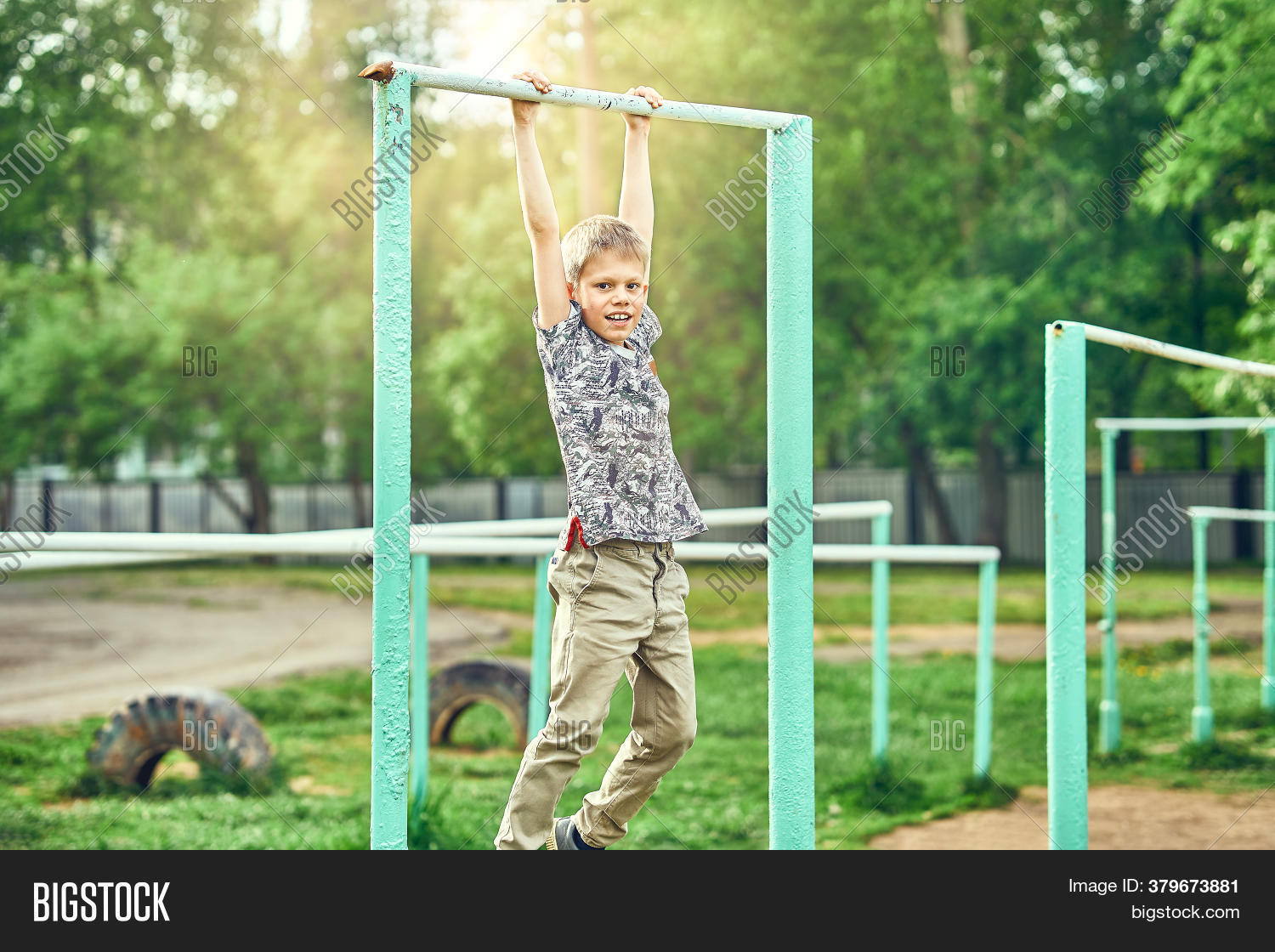 Strong Kid Doing Pull Image & Photo (Free Trial) | Bigstock
