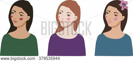 Set Three Girl Vector & Photo (Free Trial) | Bigstock