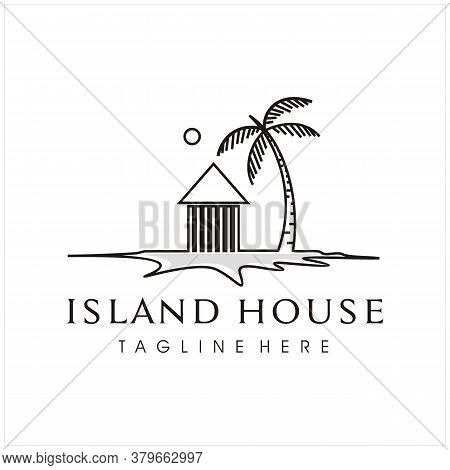 Coconut Tree Island Vector