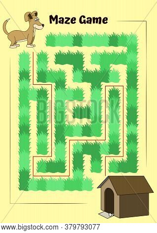 Dog Doghouse Maze. Vector & Photo (Free Trial) | Bigstock