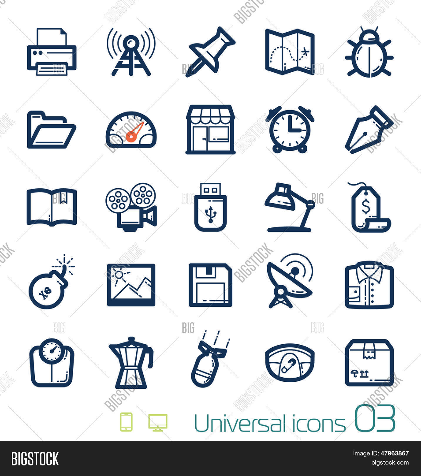 Universal Icons Set Vector & Photo (Free Trial) | Bigstock