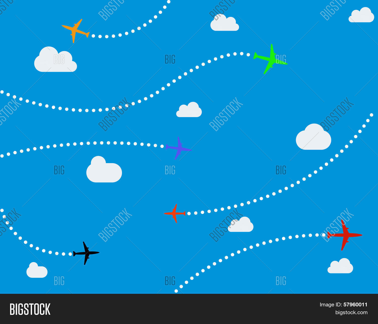 Airplanes Dots Vector & Photo (Free Trial) | Bigstock