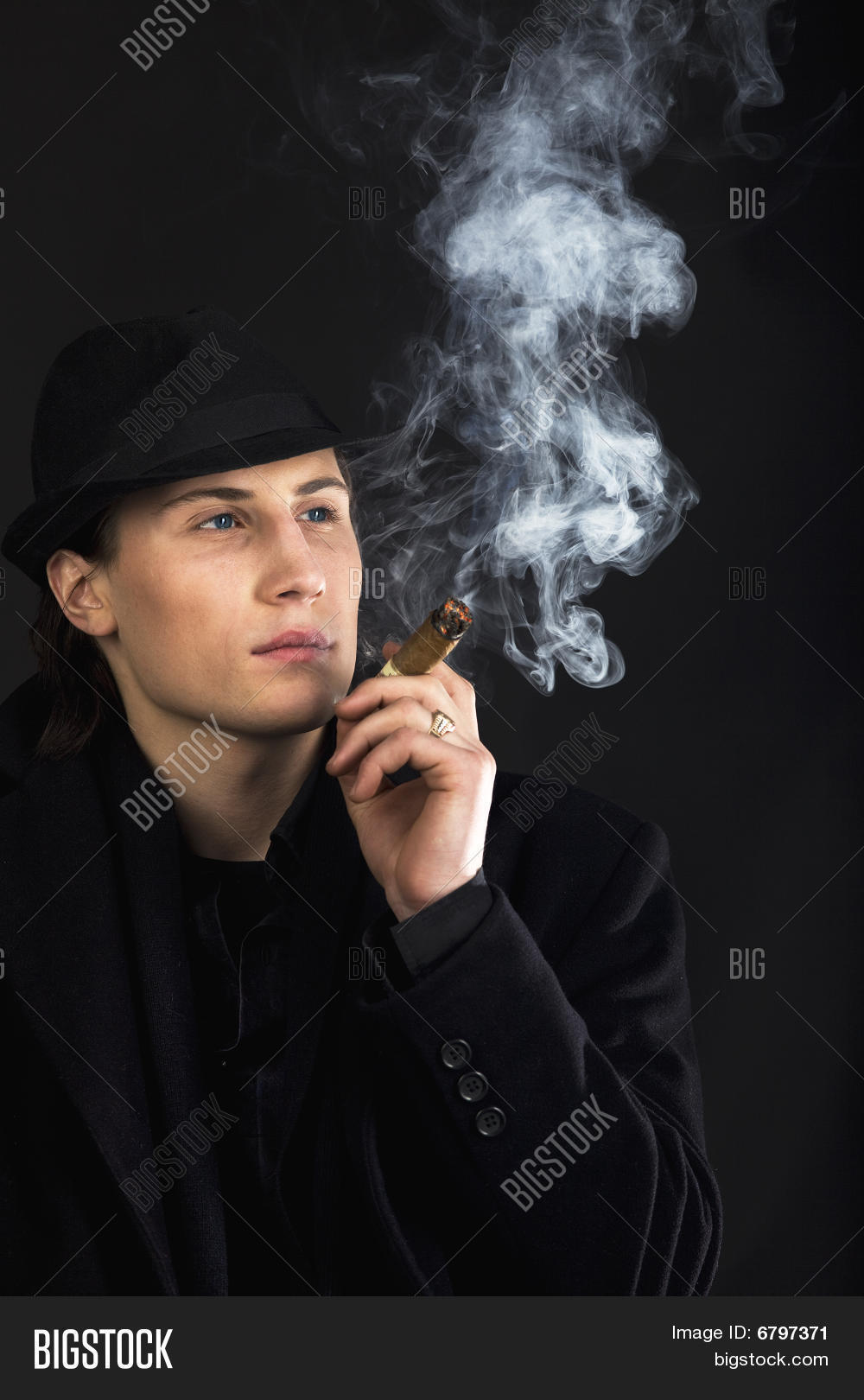 Man Black Hat Smoke Image & Photo (Free Trial) | Bigstock