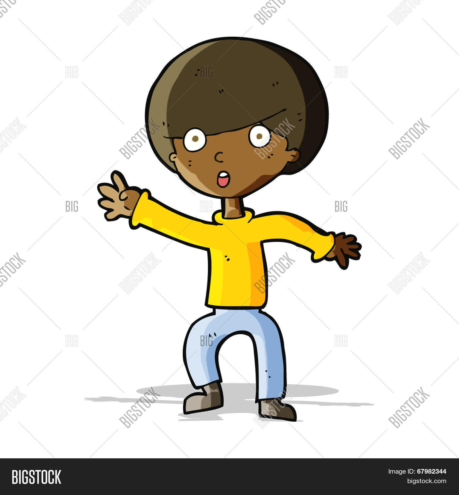 Cartoon Panicking Boy Vector & Photo (Free Trial) | Bigstock