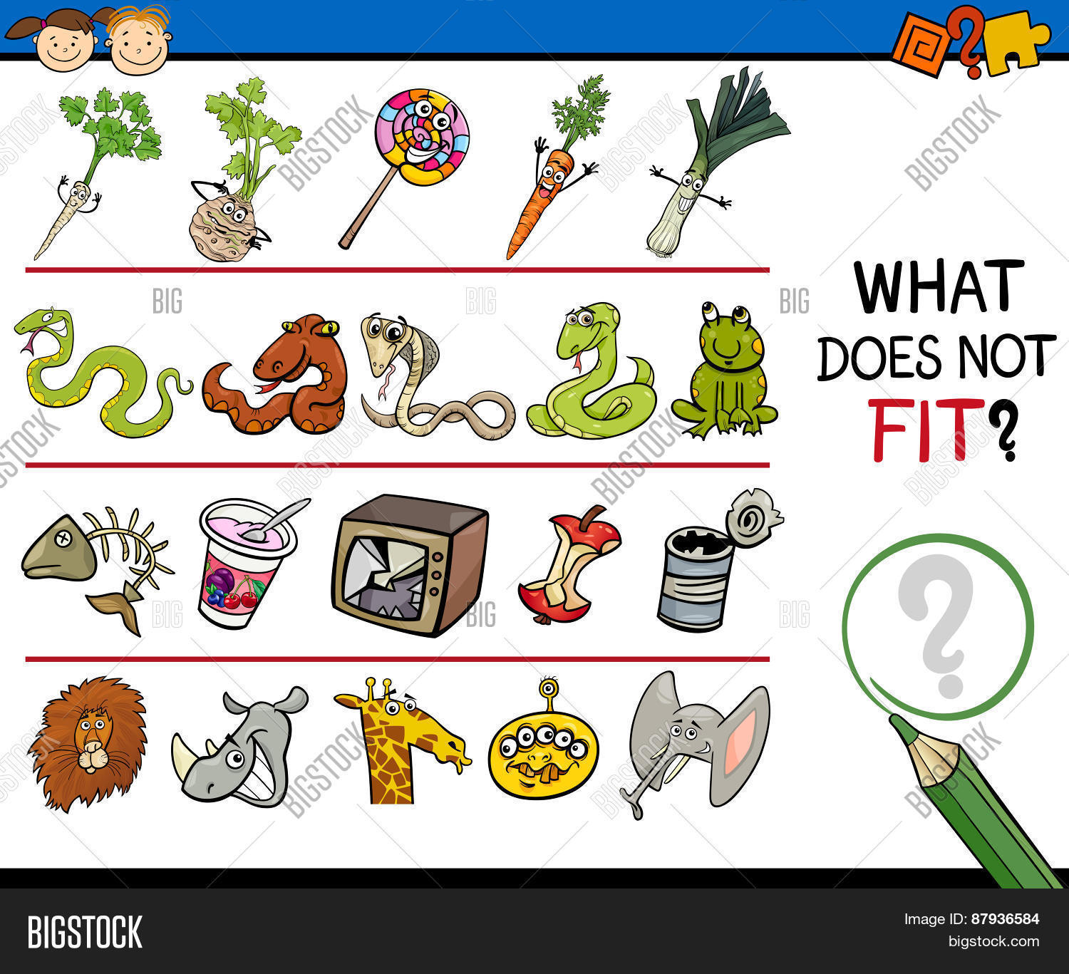 What Does Not Fit Vector & Photo (Free Trial) | Bigstock
