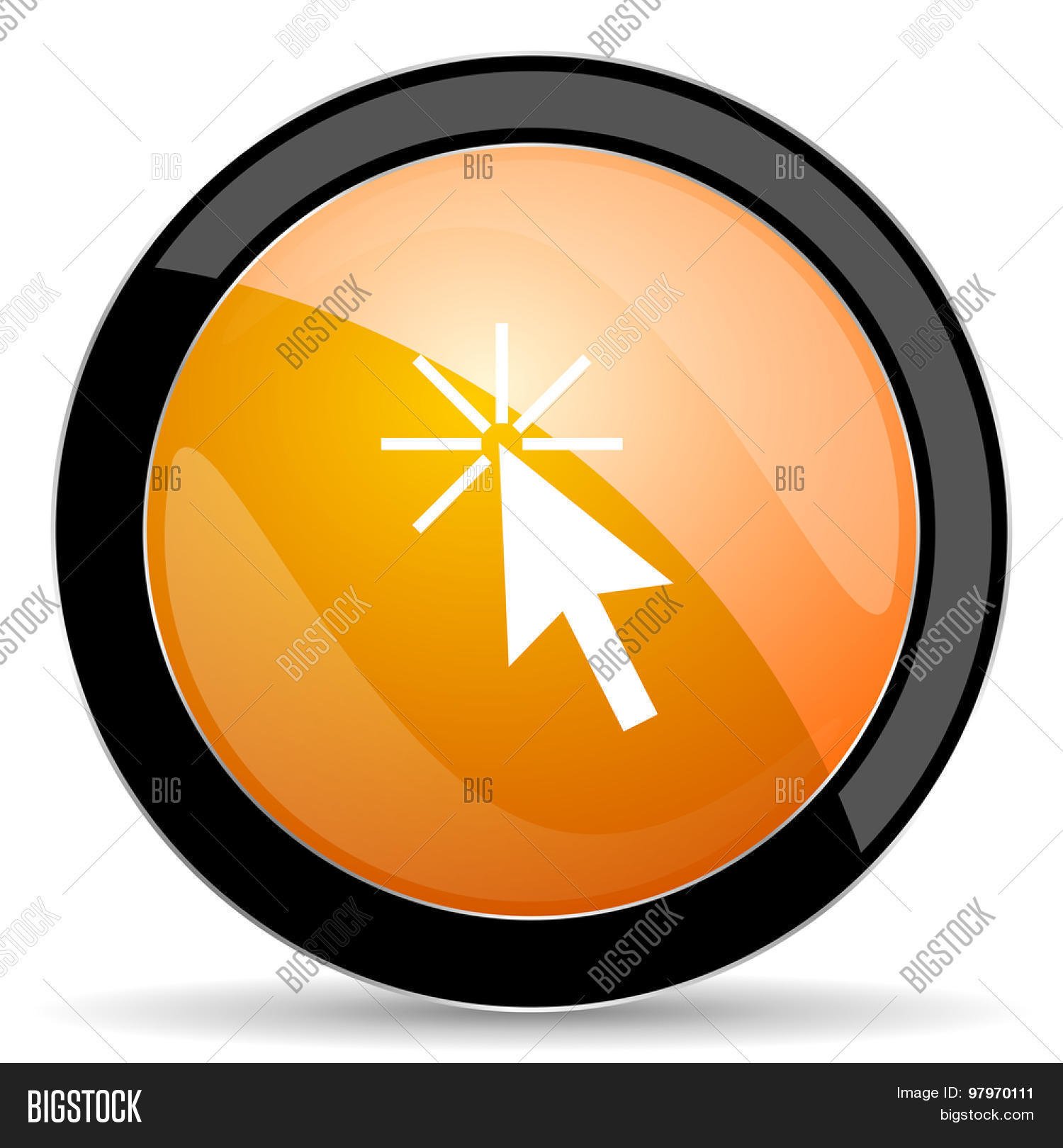 Click Here Orange Icon Image & Photo (Free Trial) | Bigstock