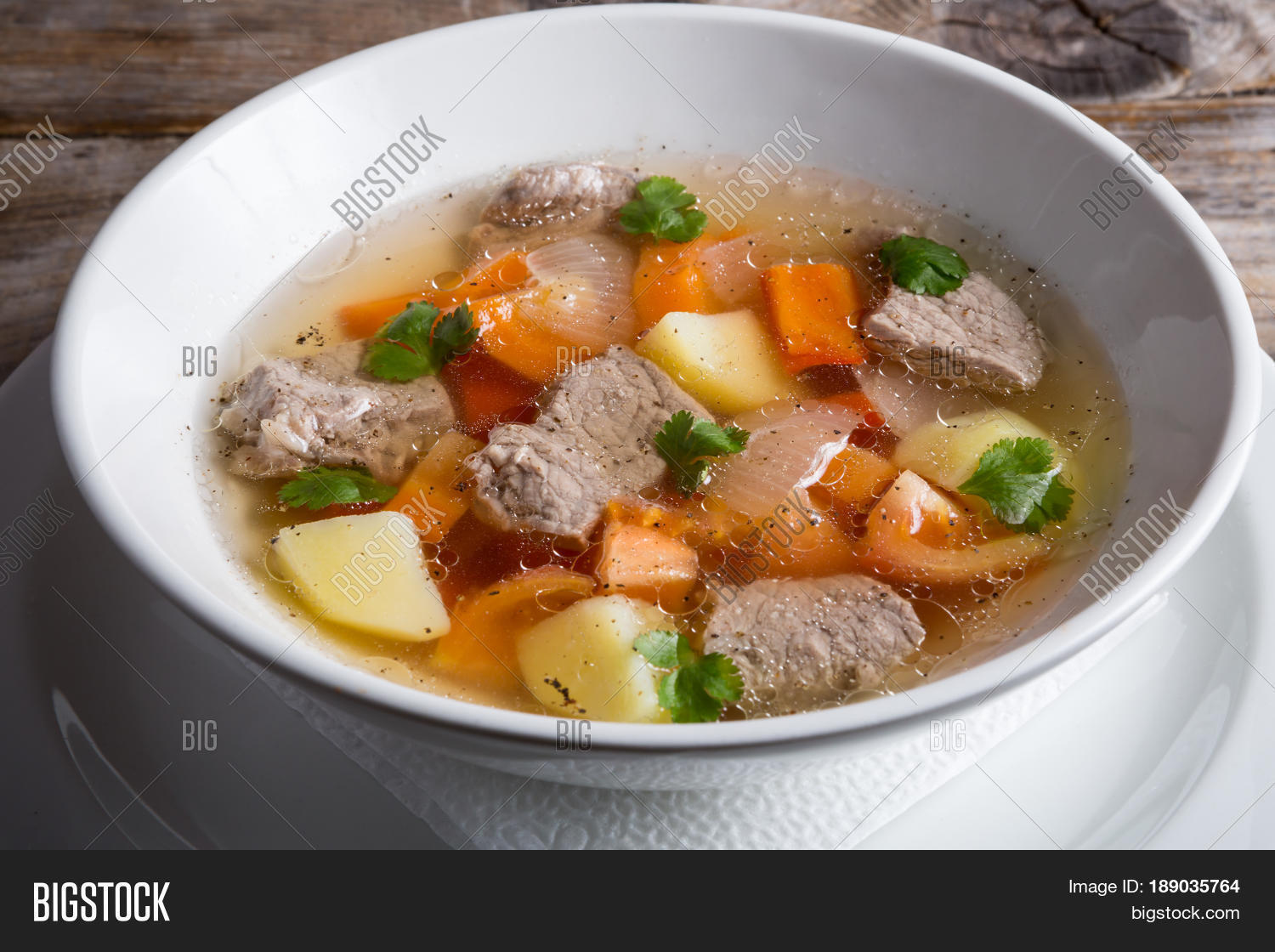 Bowl Meat Soup Served Image & Photo (Free Trial) | Bigstock