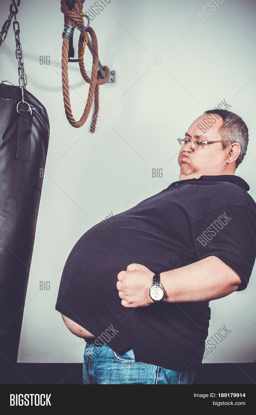 Fat Man Trains Box Gym Image & Photo (Free Trial) | Bigstock