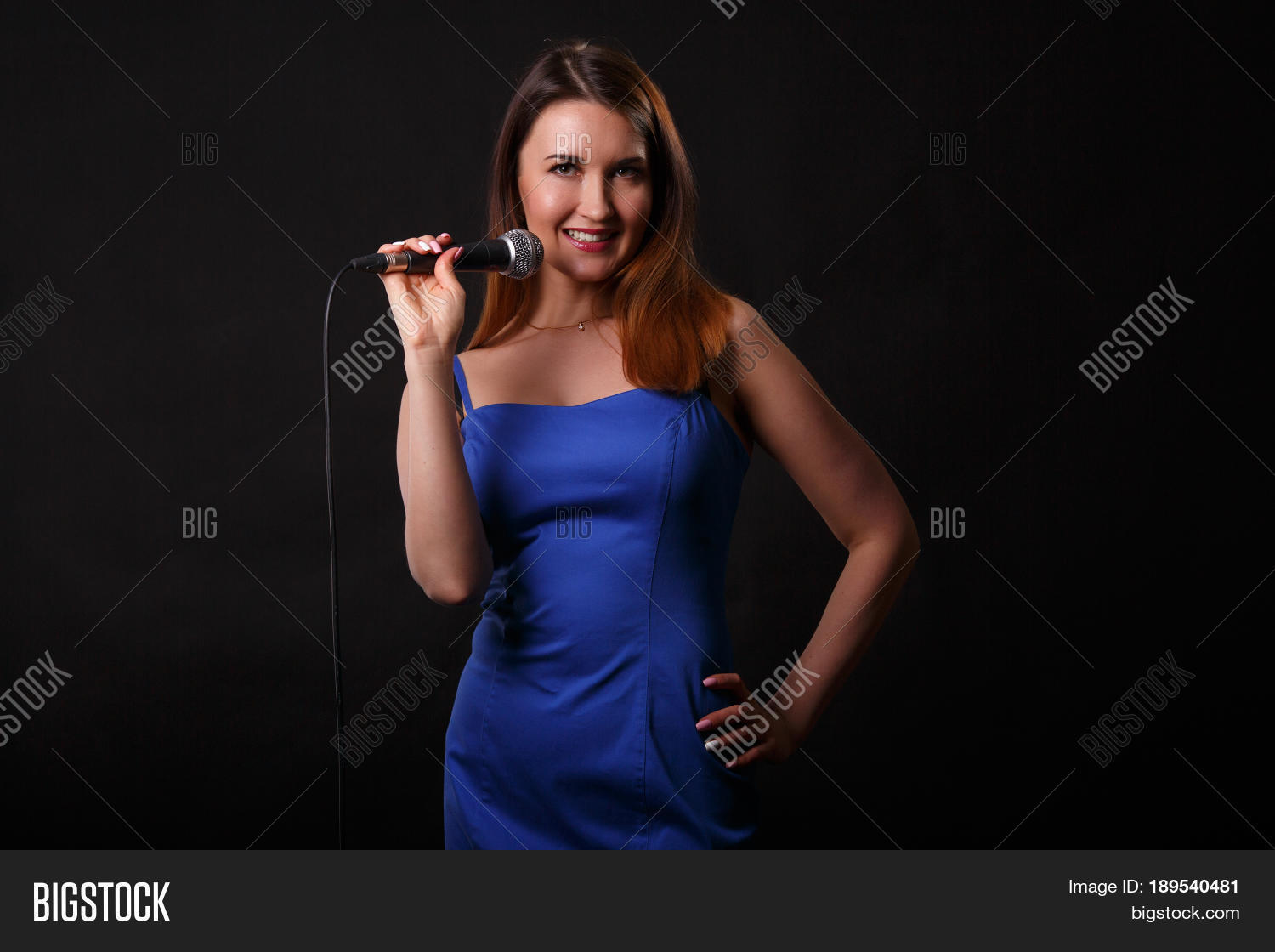 Smiling Singer Blue Image & Photo (Free Trial) | Bigstock