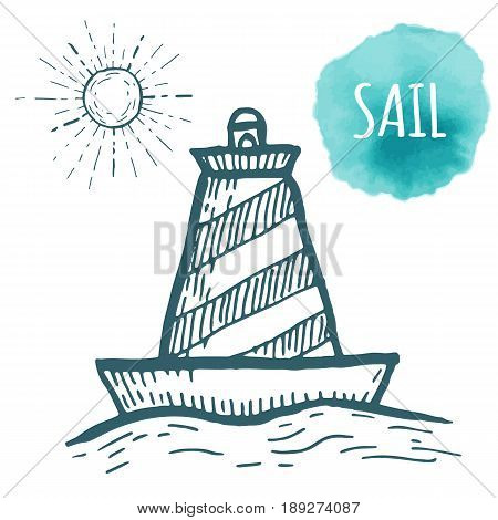Buoy Drawing On White Vector & Photo (Free Trial) | Bigstock
