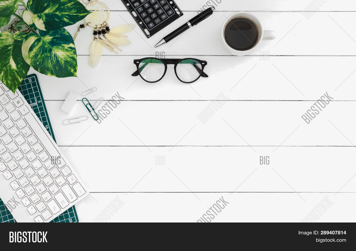 Flat Lay Office Desk Image & Photo (Free Trial) | Bigstock