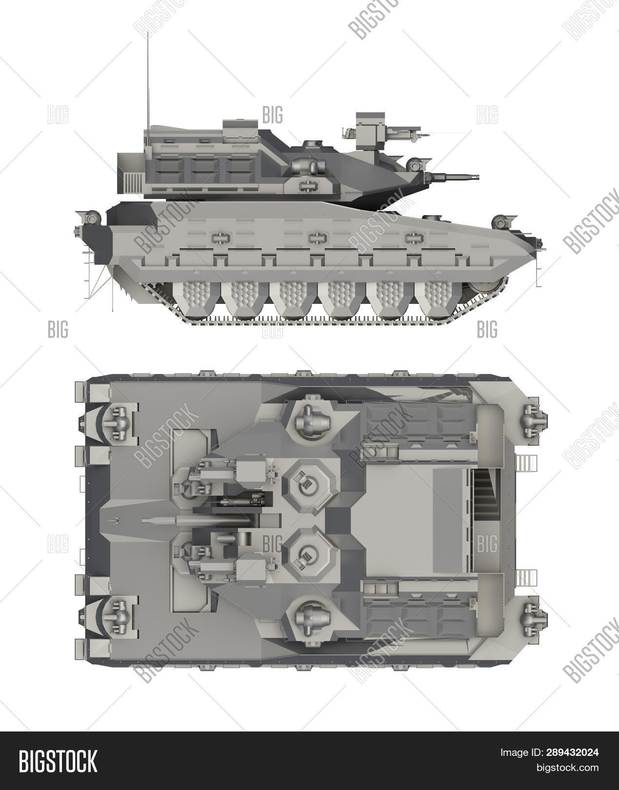 Military Tank Side View