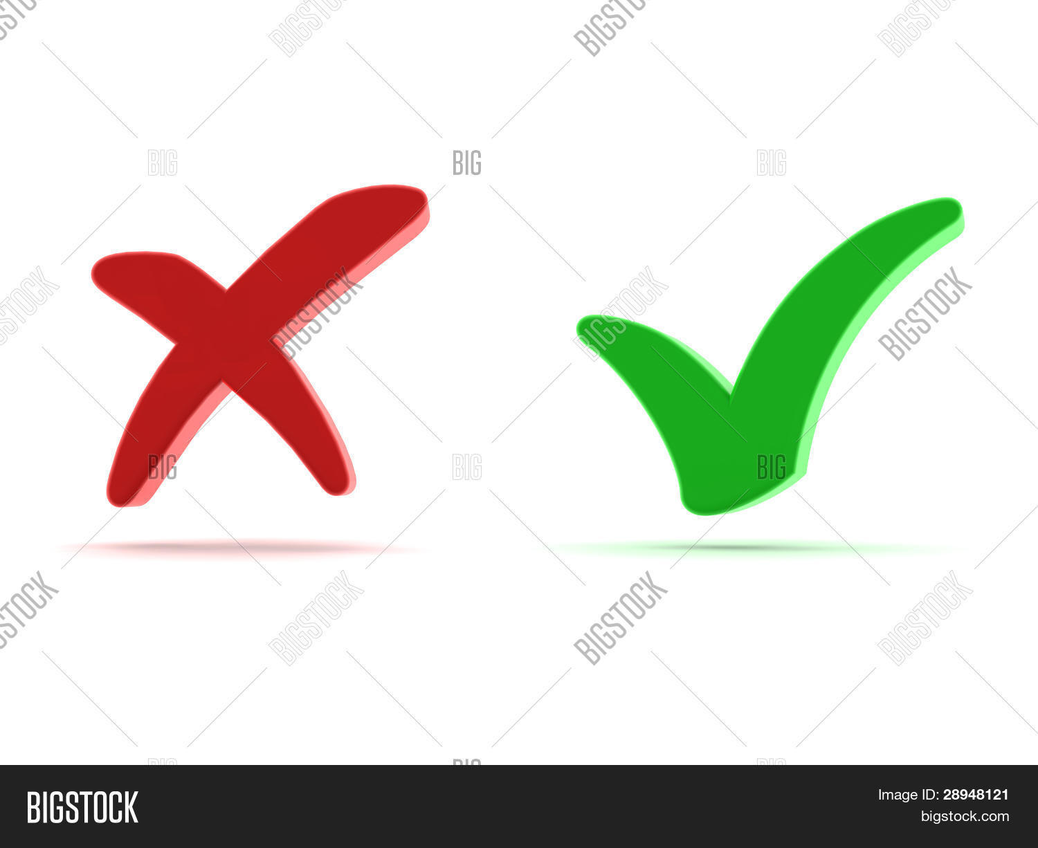 Green Red Check Marks Image & Photo (Free Trial) | Bigstock