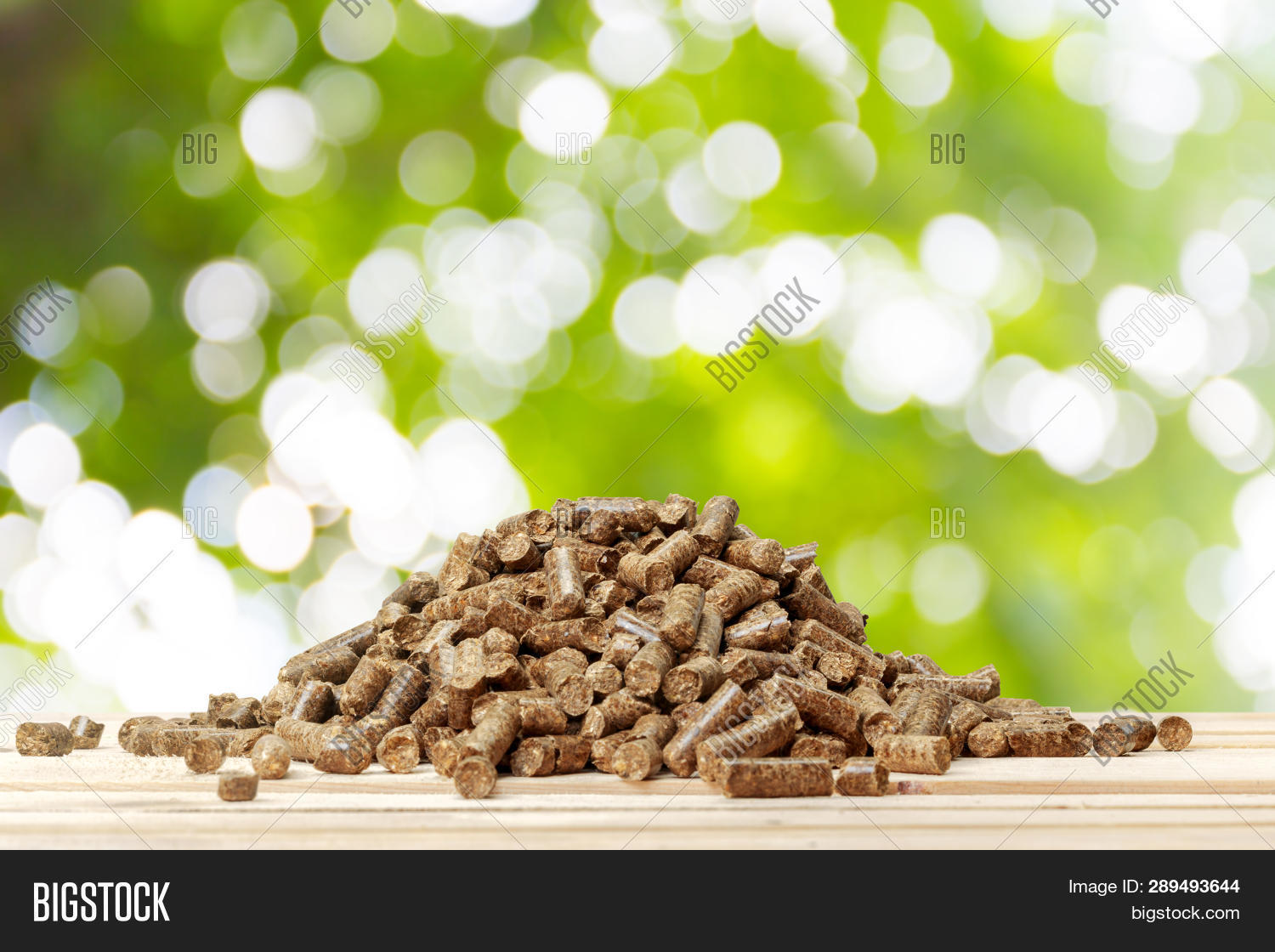 Wood Pellets On Green Image & Photo (Free Trial) | Bigstock