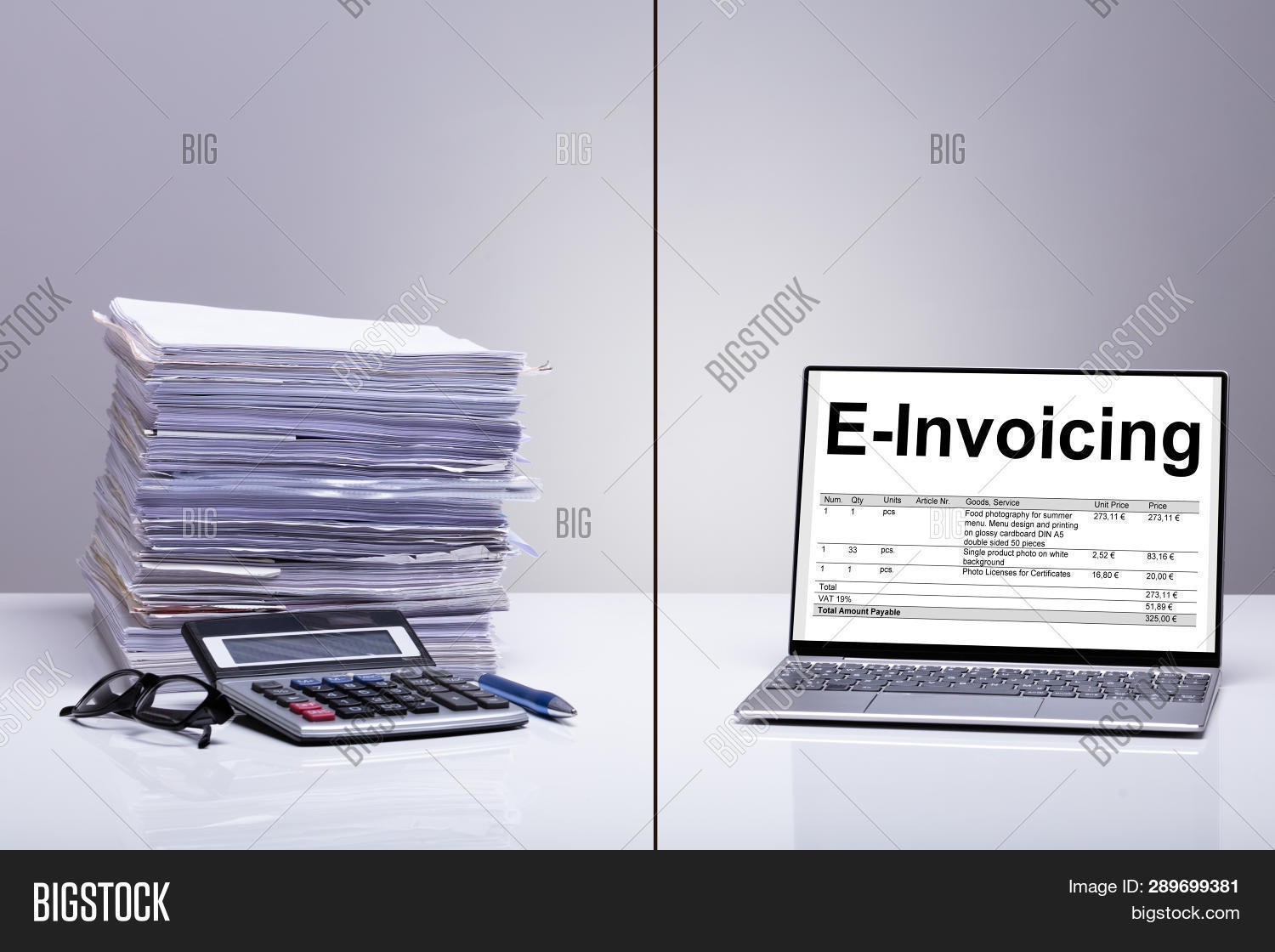 Stacked E-invoice Image & Photo (Free Trial) | Bigstock