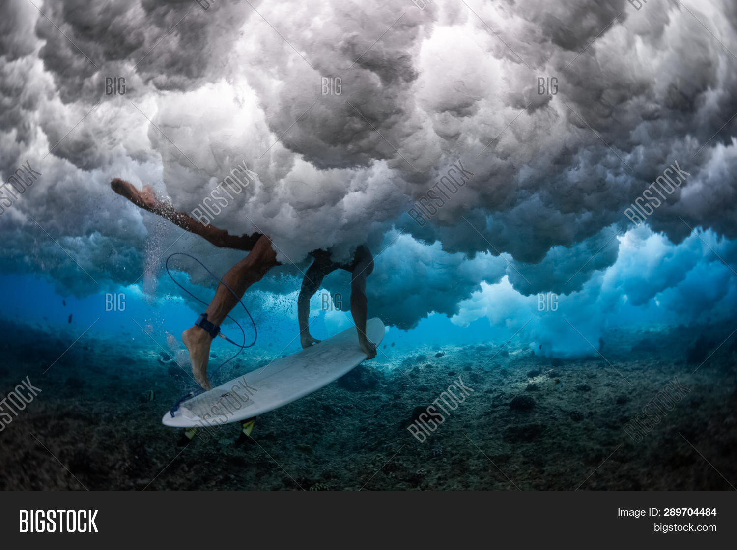 Man Surfer Dives Under Image & Photo (Free Trial) | Bigstock