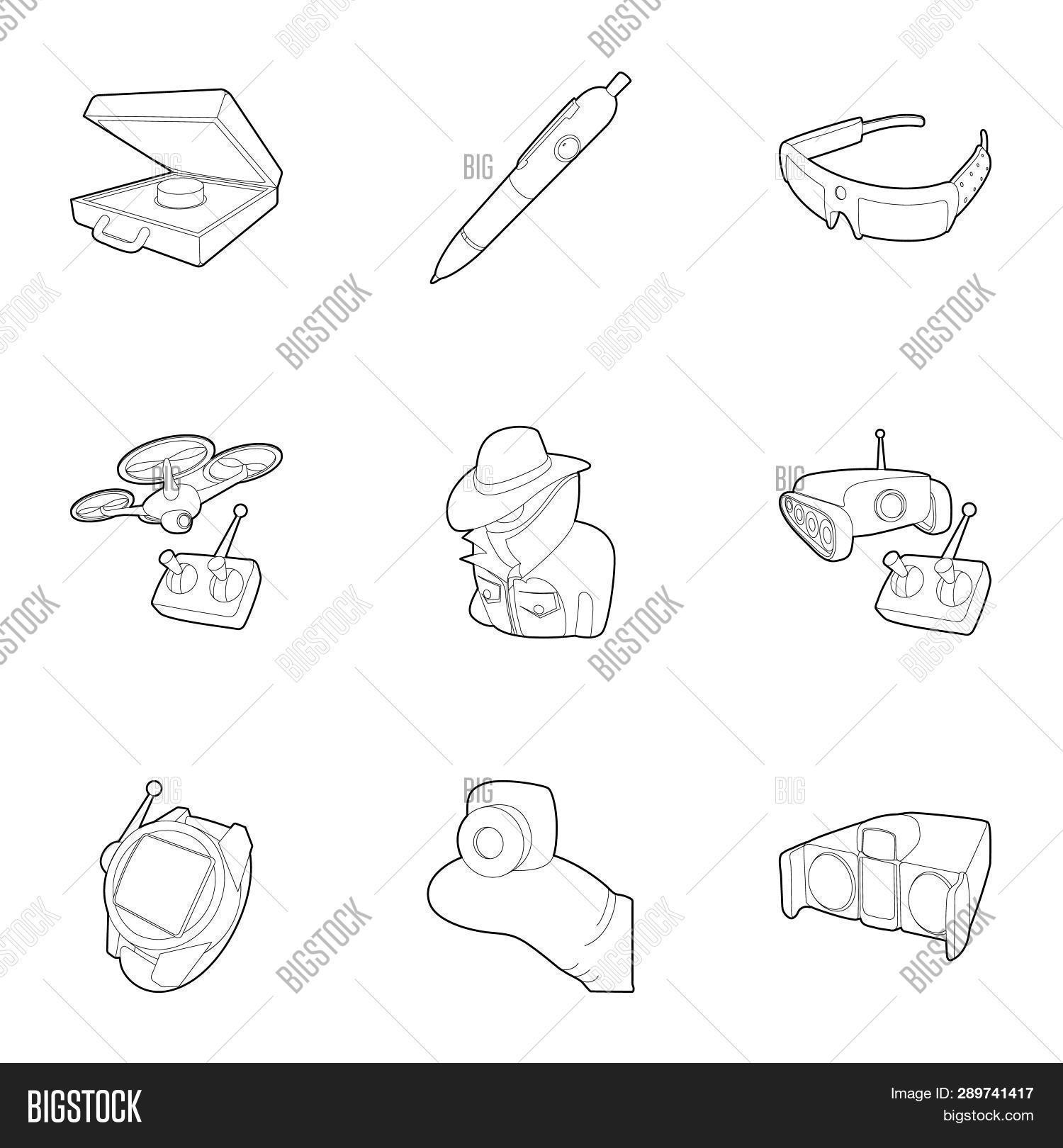 Fbi Icons Set. Outline Image & Photo (Free Trial) | Bigstock