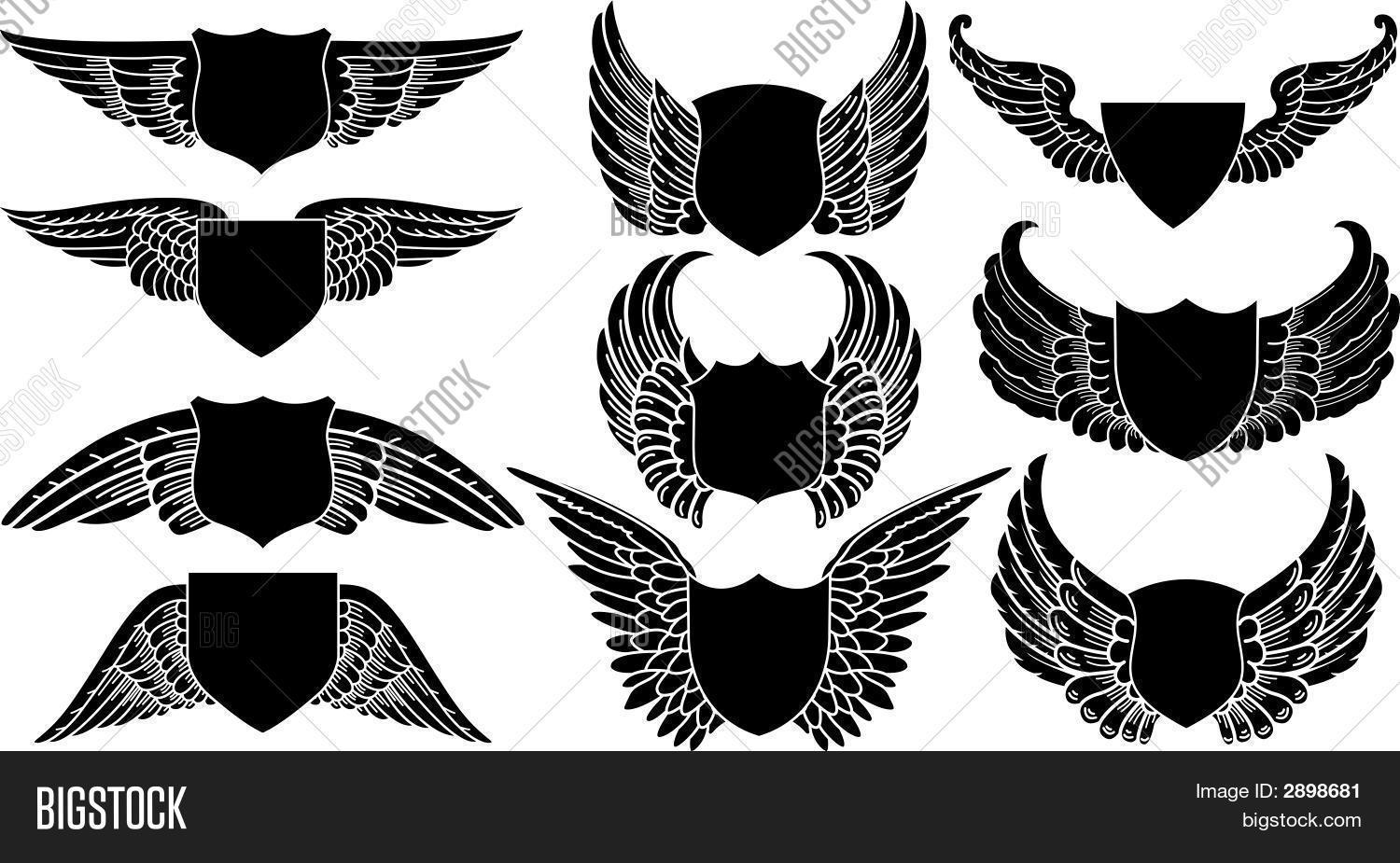 Shields Wings Vector And Photo Free Trial Bigstock