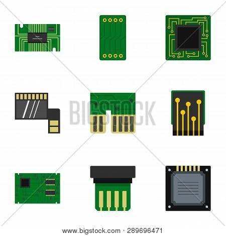 Chip Icons Set. Flat Image & Photo (Free Trial) | Bigstock
