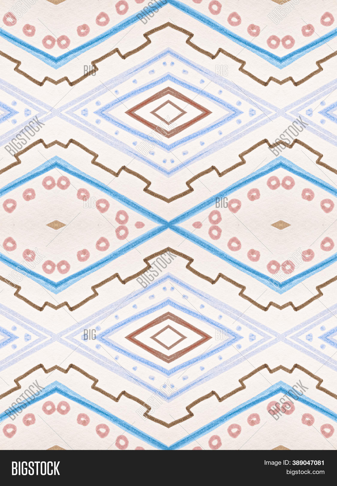 Blue Ethnic Pattern. Image & Photo (Free Trial) | Bigstock