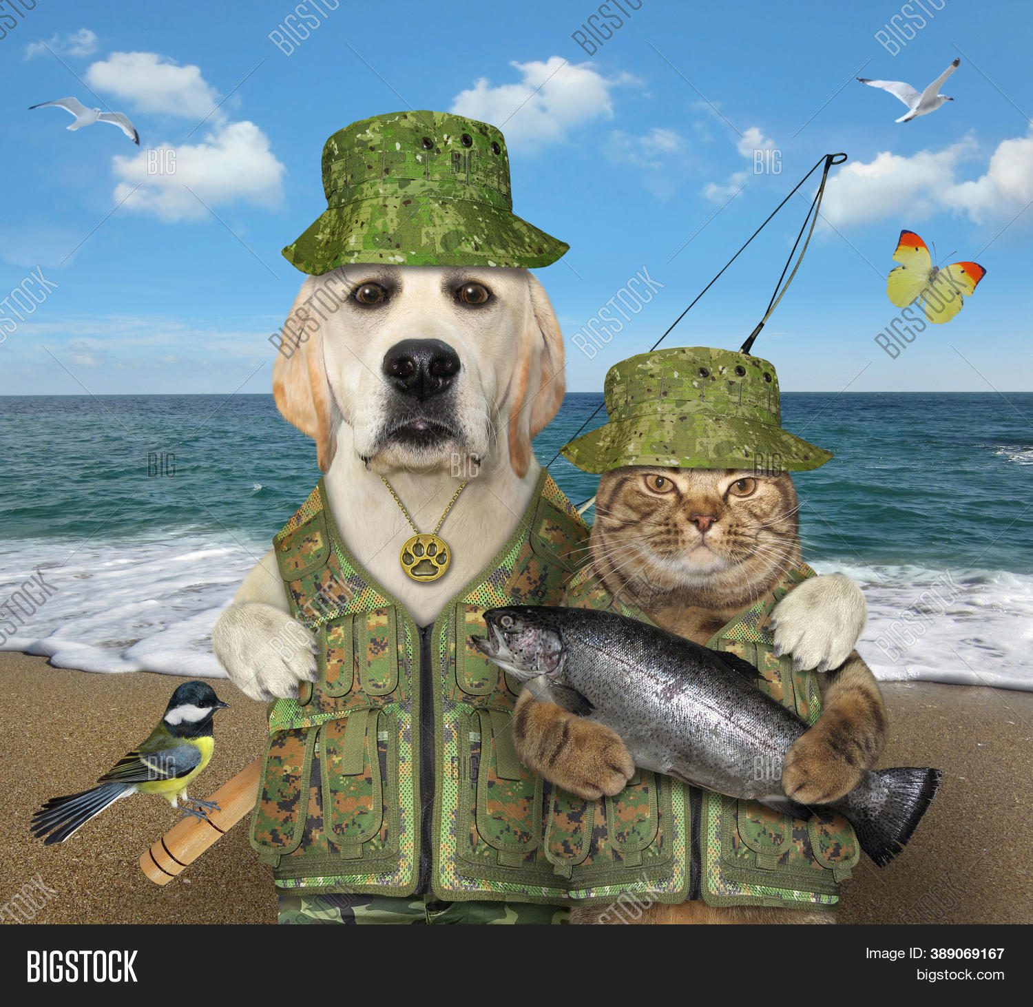 Dog Fisher Fishing Rod Image & Photo (Free Trial) | Bigstock