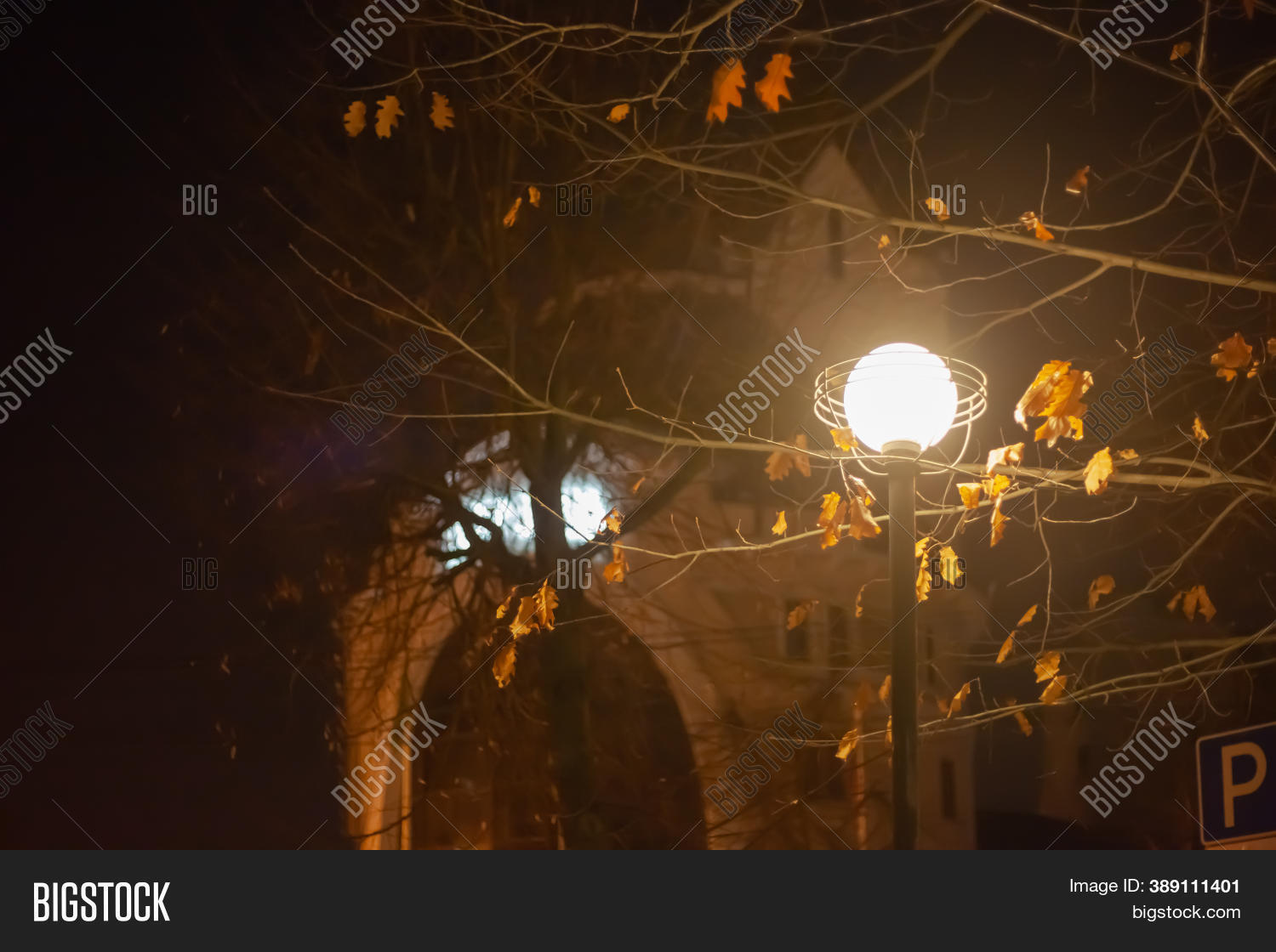 Round Street Lamp Amid Image & Photo (Free Trial) | Bigstock
