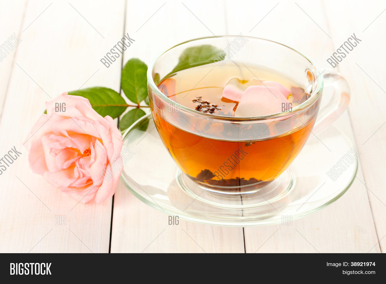 Cup Tea Rose On White Image & Photo (Free Trial) | Bigstock