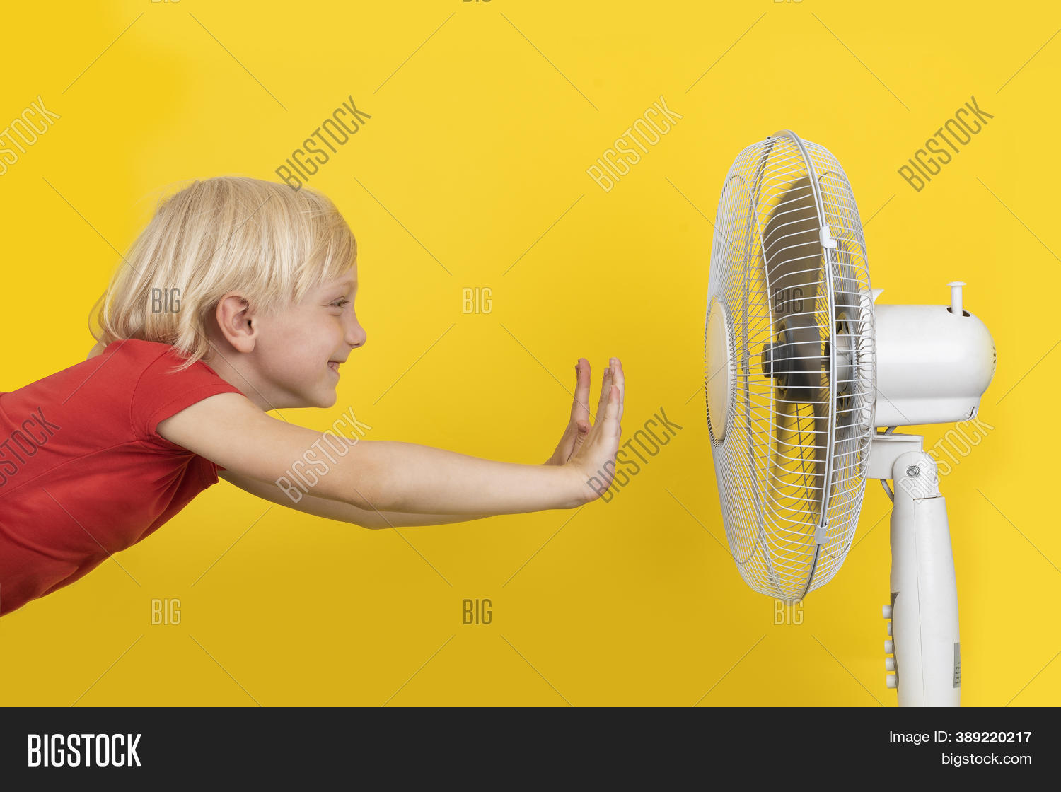 Blond Boy Flies Fan. Image & Photo (Free Trial) | Bigstock
