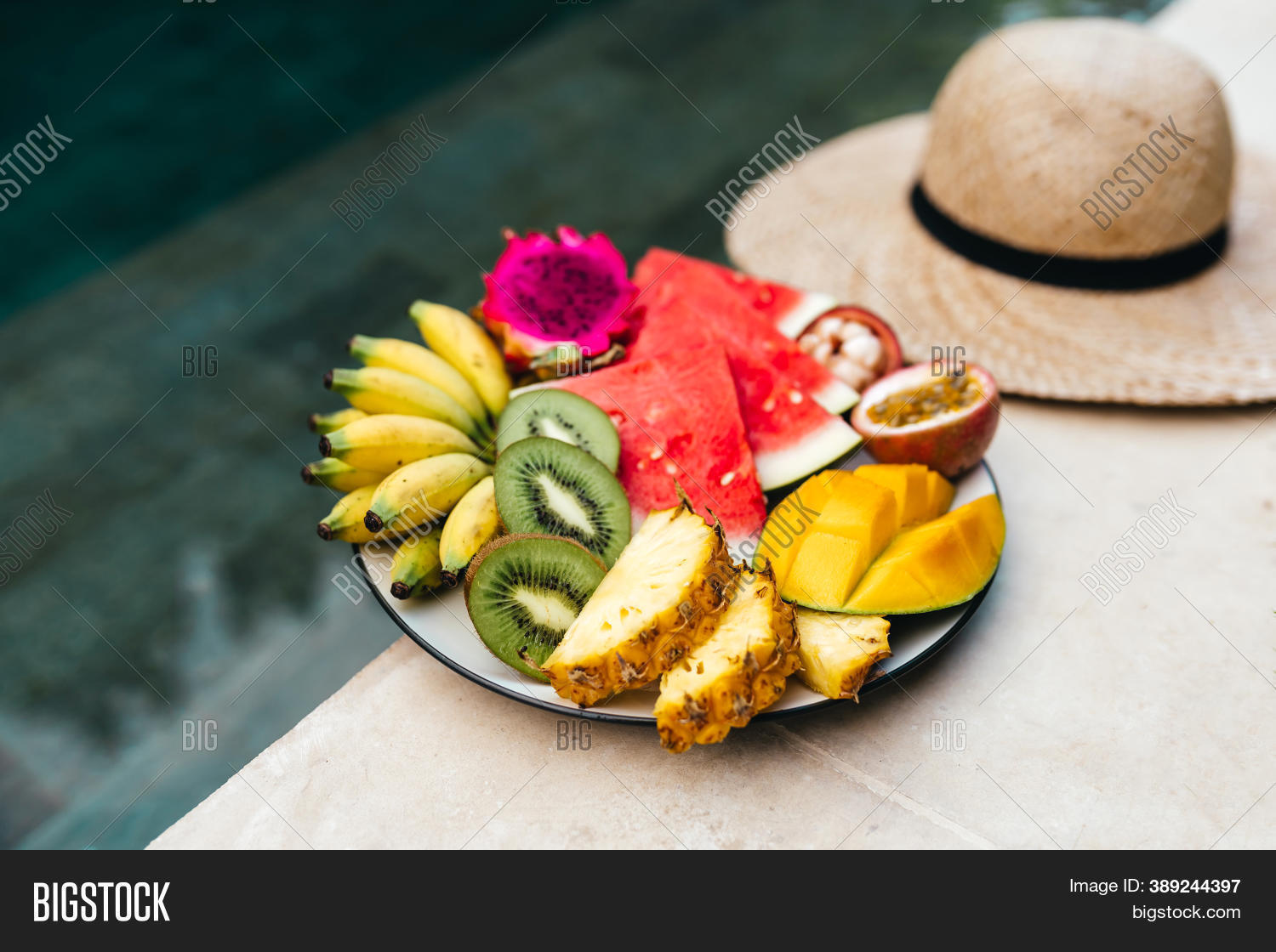 Plate Tropical Fruits Image & Photo (Free Trial) | Bigstock