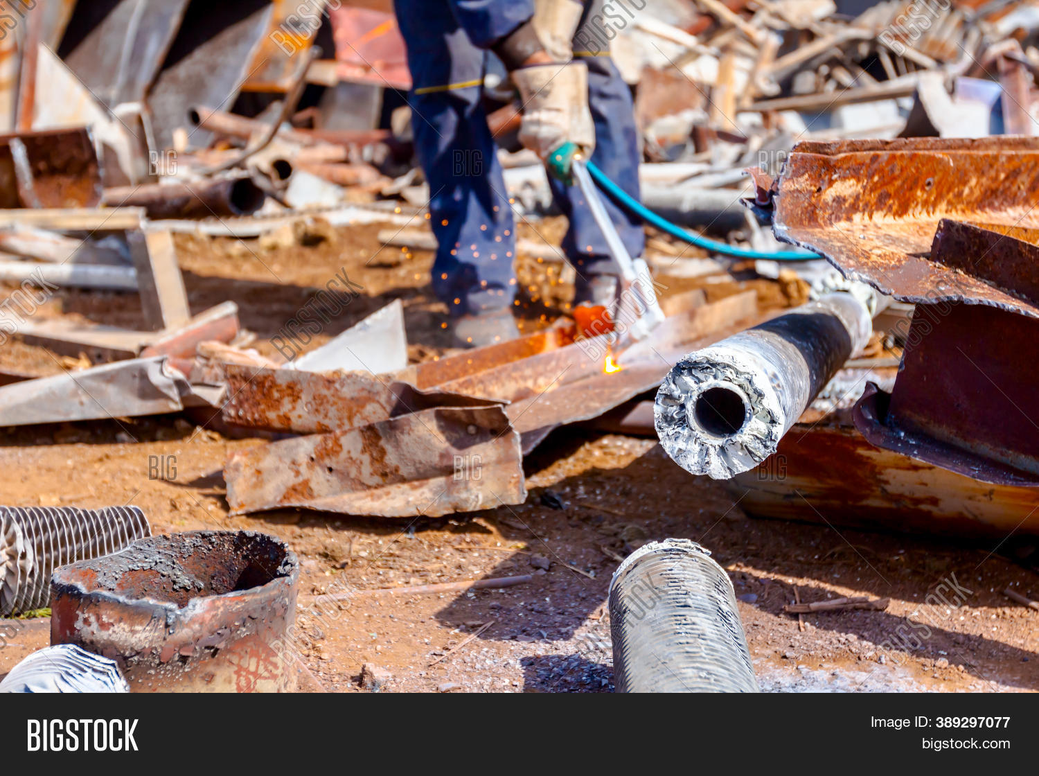 Worker Cutting Waste Image & Photo (Free Trial) | Bigstock