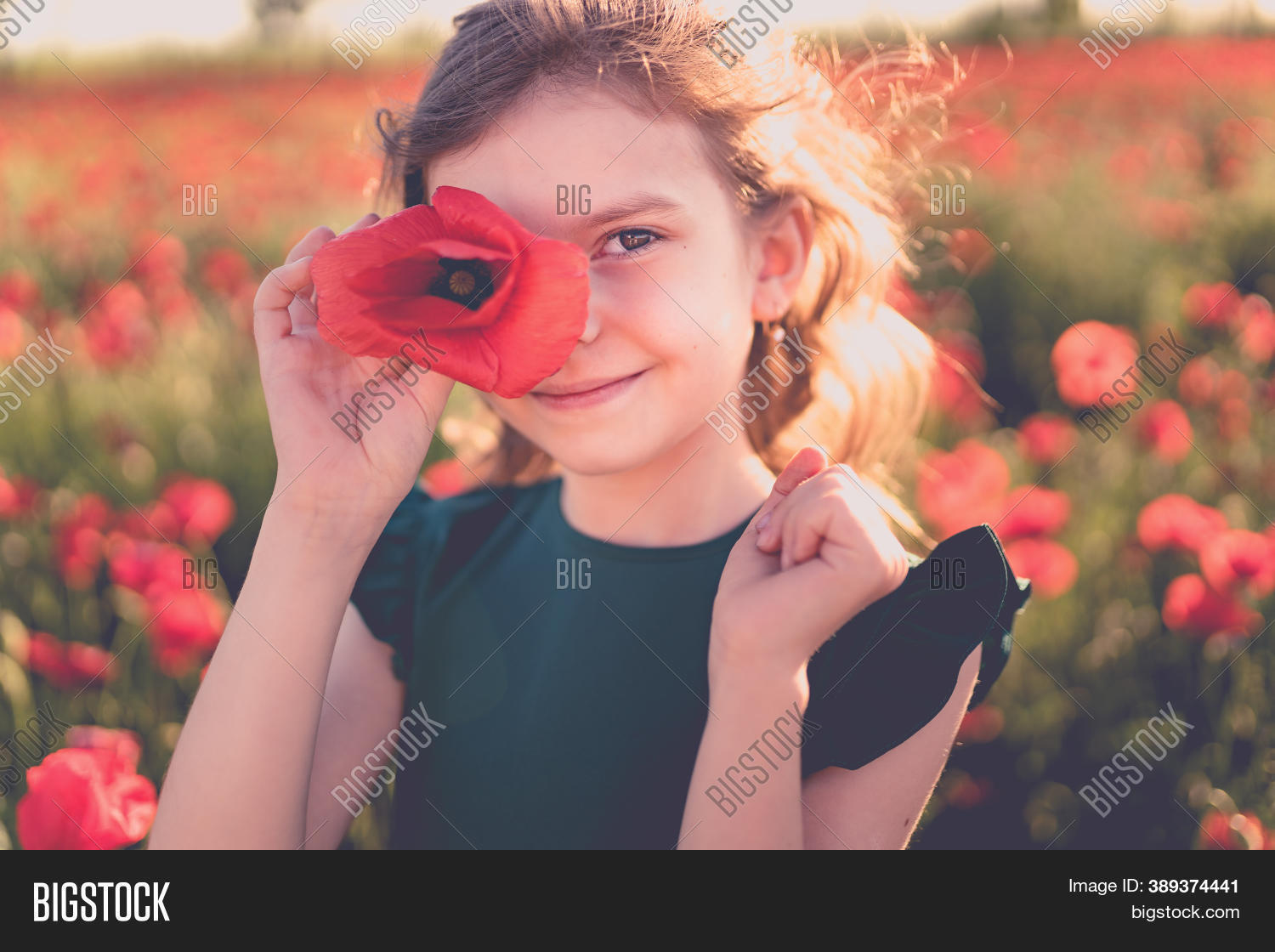 Cute Little Girl Green Image & Photo (Free Trial) | Bigstock