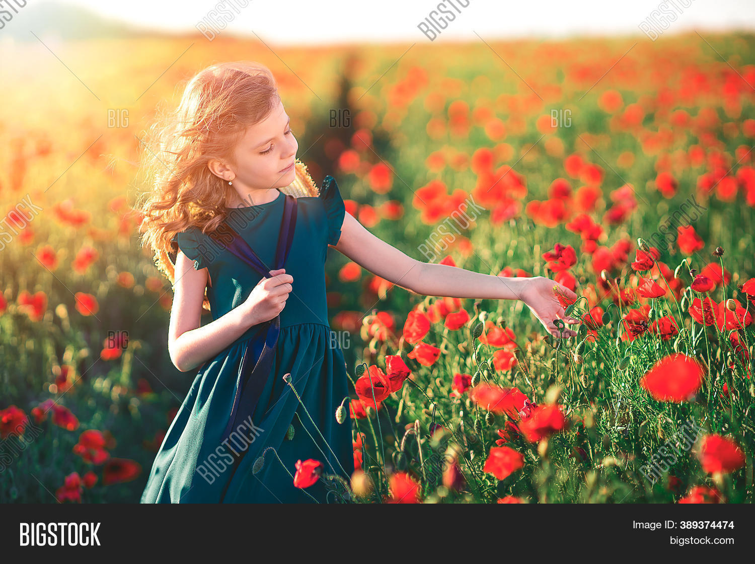 Cute Little Girl Green Image & Photo (Free Trial) | Bigstock