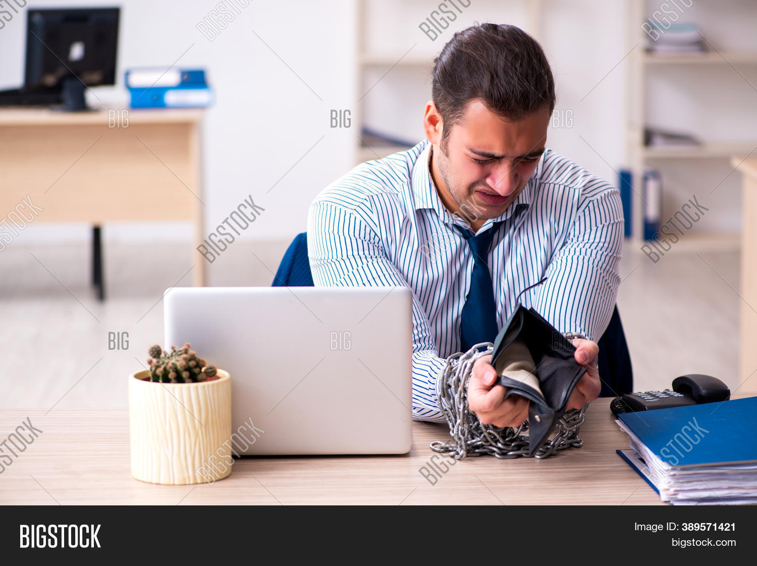 Chained Male Employee Image & Photo (Free Trial) | Bigstock