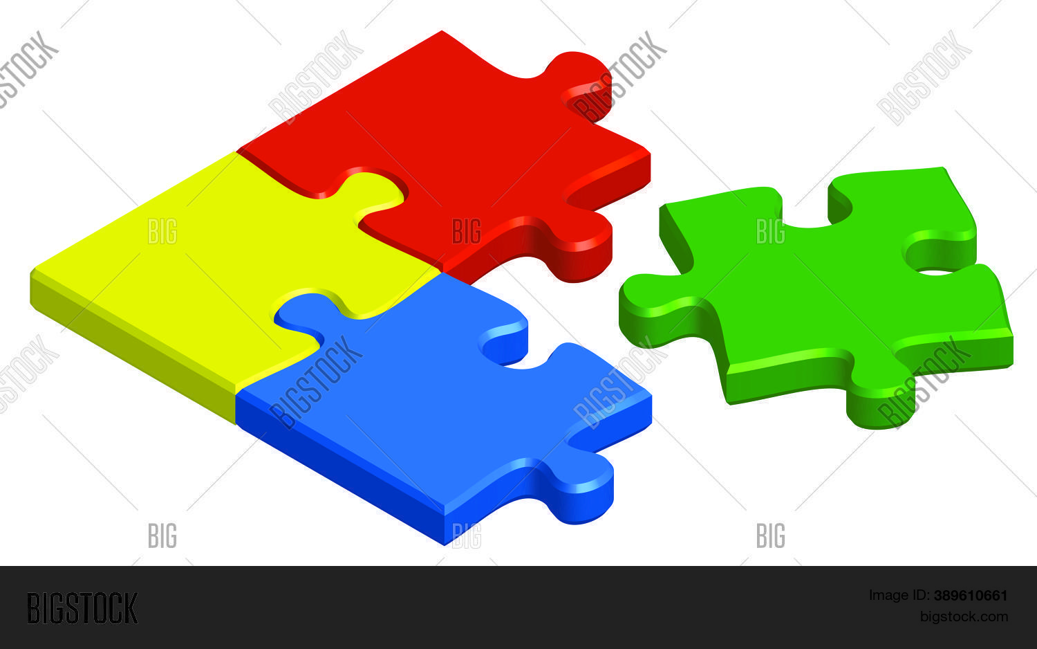 Pieces 3d Jigsaw Vector & Photo (Free Trial) | Bigstock