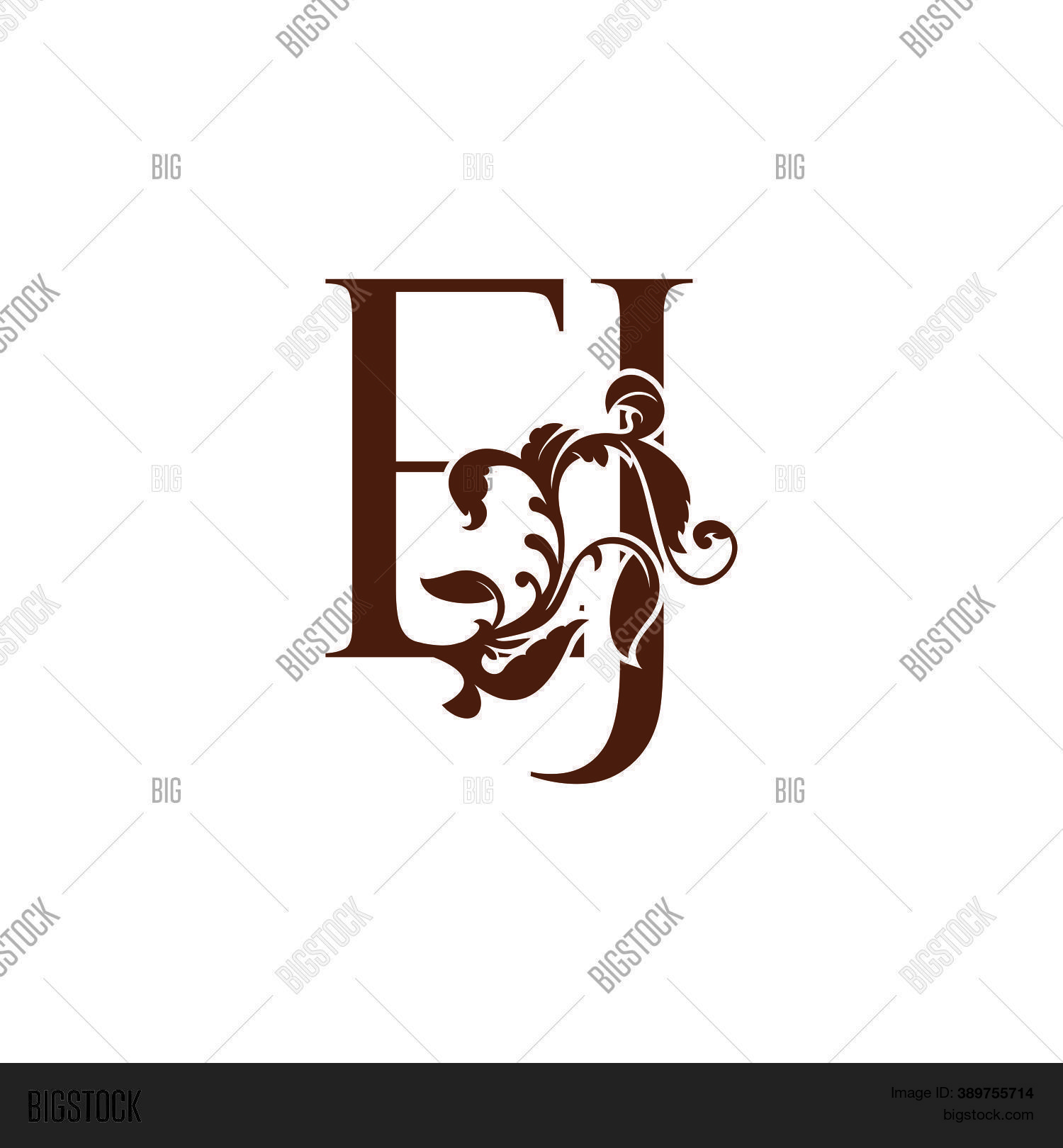 Initial Letter E J, Vector & Photo (Free Trial) | Bigstock