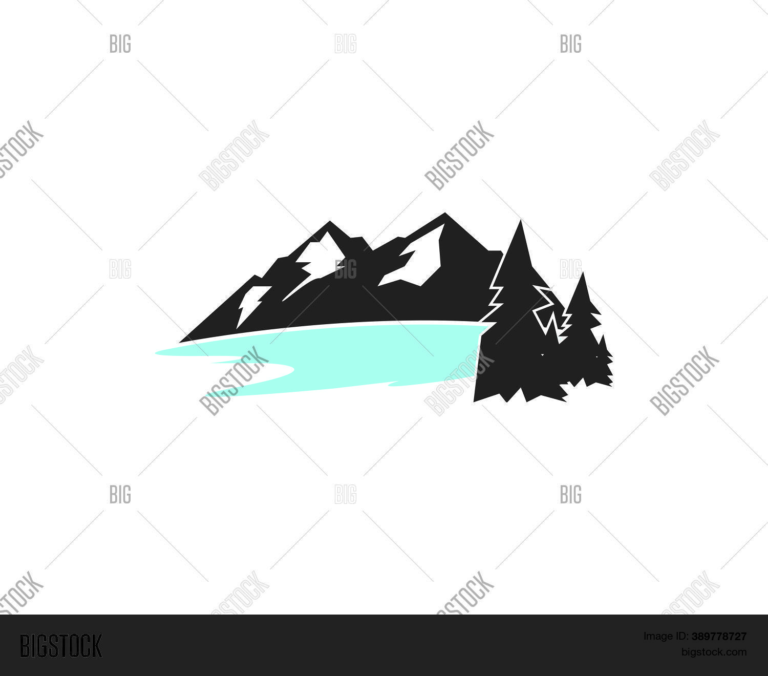 High Mountain Icon Vector & Photo (Free Trial) | Bigstock
