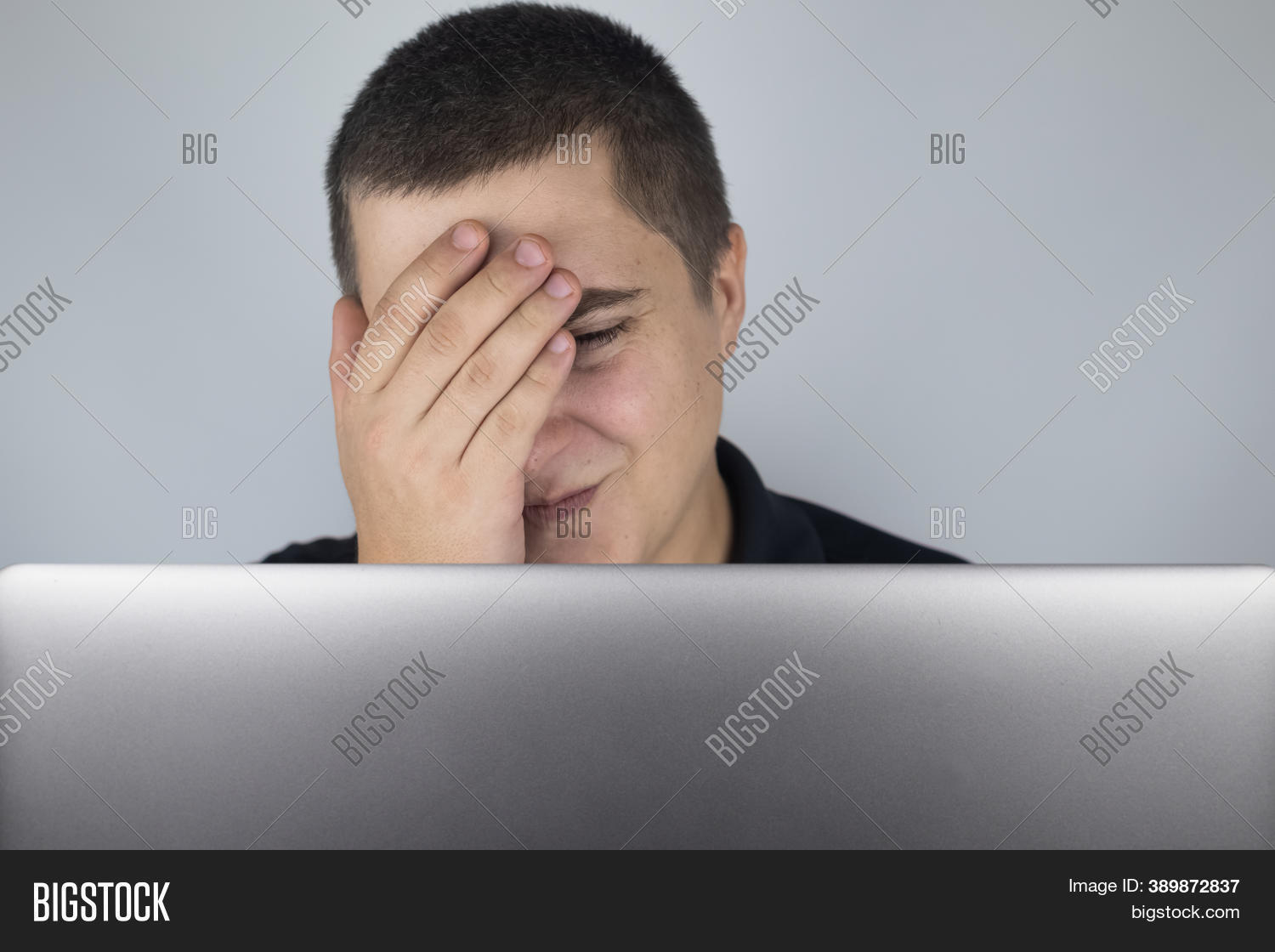 Man Looks Laptop, Image & Photo (Free Trial) | Bigstock