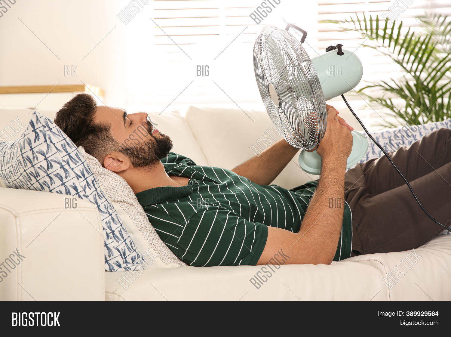 Man Fan Enjoying Air Image & Photo (Free Trial) | Bigstock