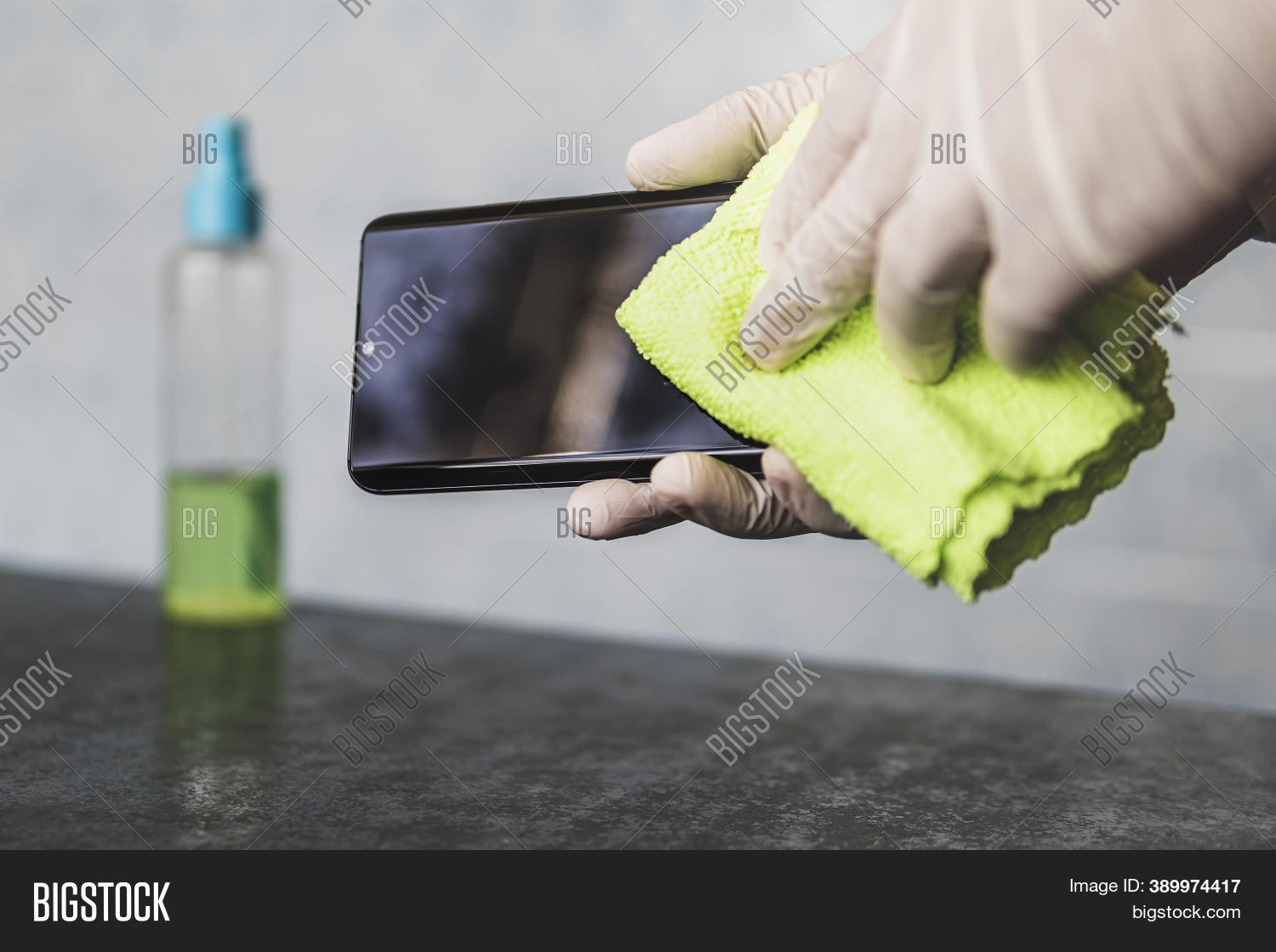 Man Wipes His Mobile Image & Photo (Free Trial) | Bigstock