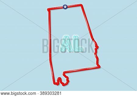 Alabama Us State Bold Vector & Photo (Free Trial) | Bigstock